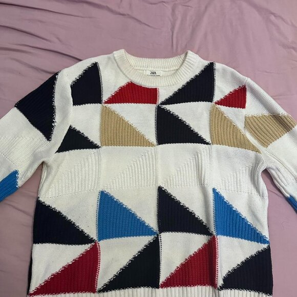 Zara | Sweaters | Zara Men Sweaters White Medium Size | Poshmark